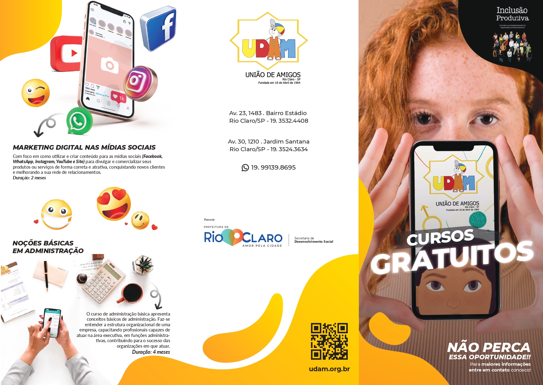 Cursos Gratuitos – UDAM – Rio Claro